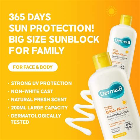 Derma B Everyday Sun Block Sunscreen Spf 50 Pa 6 71 Fl Oz Big Size Korean Sunscreen