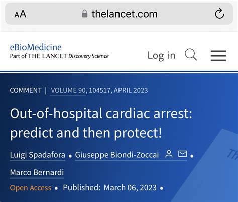 Luigi Spadafora On Linkedin It Was A Great Honor To See Our Editorial On Out Of Hospital Cardiac