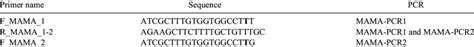 Primers Used For Mismatch Amplification Mutation Assay Mama Pcr