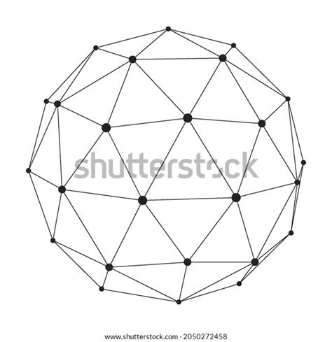 Abstract Transparent Wireframe Triangulated Sphere Low Stock Vector Royalty Free