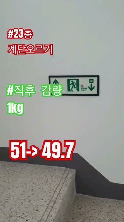 깜놀😛 바로 1kg 감량 23층 계단오르기 1회 후 단 빠르게땀 범벅 심장쿵쾅살빼기다이어트유산소운동shorts