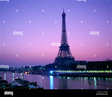 Eiffel Tower Tour Eiffel And The Seine River Night View Paris