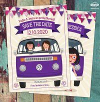 Save The Date Cards WEDFEST Festival Themed Wedding Stationery