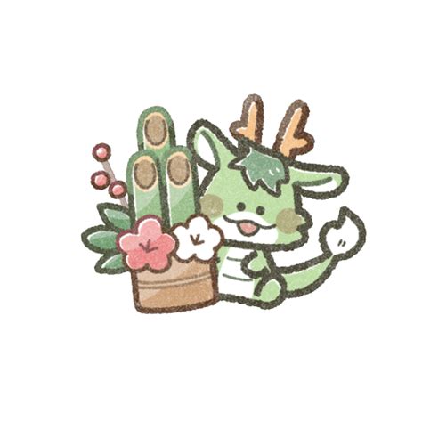 辰とお正月飾り門松｜かわいいフリーアイコン・イラストの無料素材サイト｜フリーペンシル