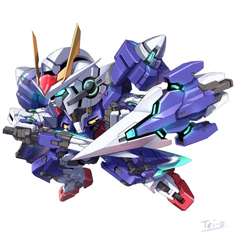 00 Gundam And 00 Gundam Seven Sword Gundam And 2 More Drawn By Tei O