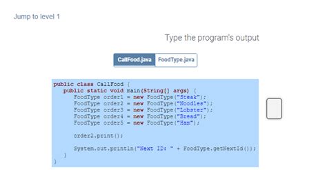 solved jump to level 1 type the program s output
