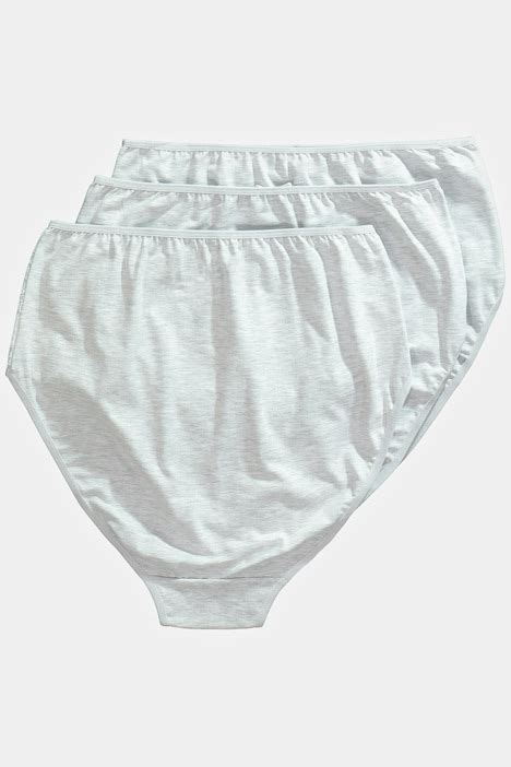 3 Pack Of Panties Side Lace Pale Mottled Grey Ulla Popken