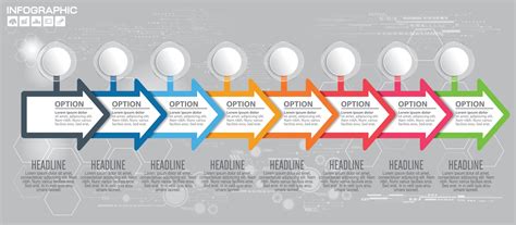 Timeline Template With Arrows Flowchart Workflow Or Process 3449901 Vector Art At Vecteezy