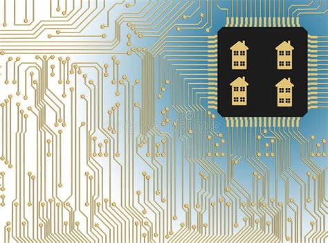 Circuit Board With Microchip Smart Home Stock Illustration Illustration Of Chip Design 80862127