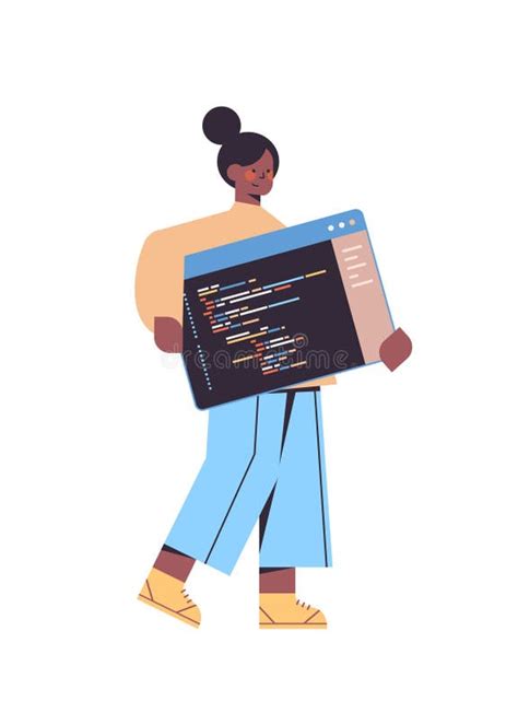 Female Web Developer Creating Program Code Development Of Software And