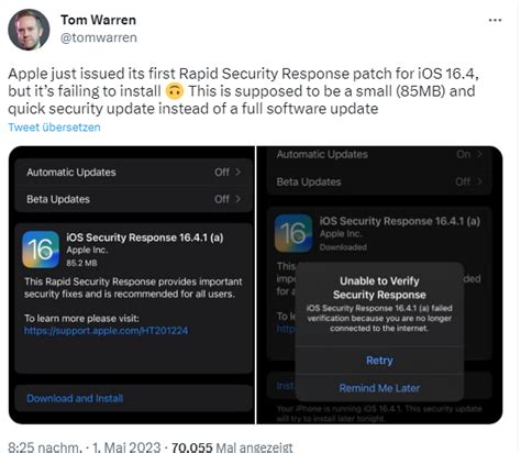 Ios 16 4 1 A Rapid Security Responses Updatesborns Tech And Windows