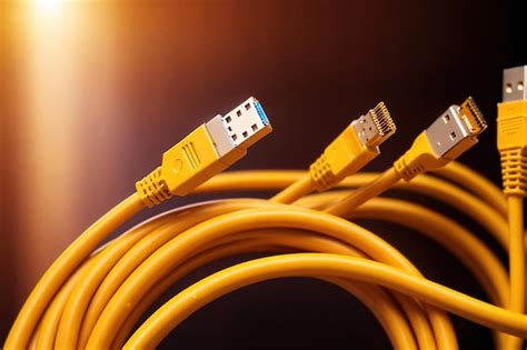 Premium Photo Yellow Data Cables Computer Technology Ict Data