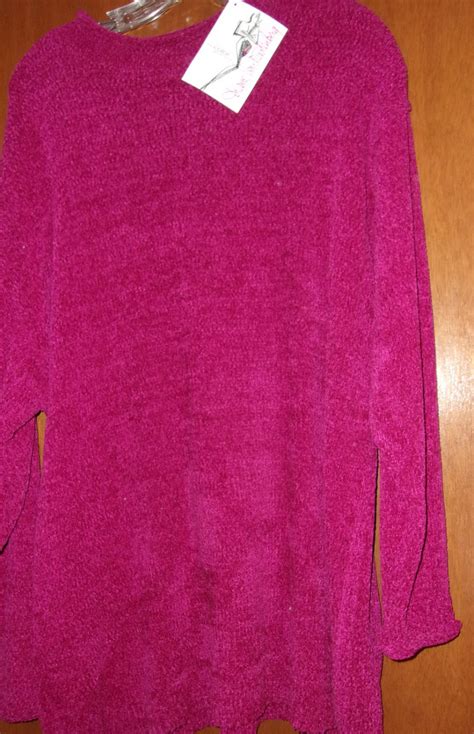 Diane Von Furstenberg Chenille Roll Neck Sweater Magenta Size 1 X