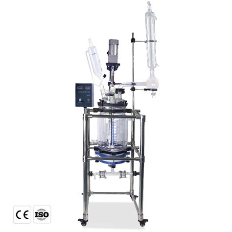 100l Chemical Filter Reactor Glass Dual Jacketed Solid Phase Synthesis