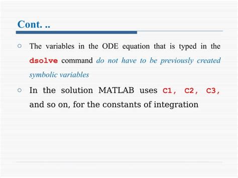 9 Symbolic Math In Matlab For Engineers Pptx