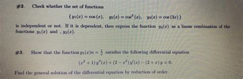 Solved Check Whether The Set Of Functions Chegg