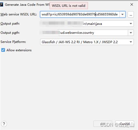 Generate Java Code From Wsdl 报错wsdl Url Is Not Valid Csdn博客