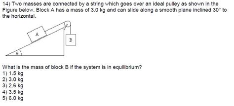 solved two masses are connected by a string which goes over