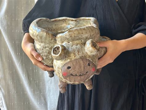 Ghost Planterhead Planterceramic Pot Handmade Kodama Plantermulti