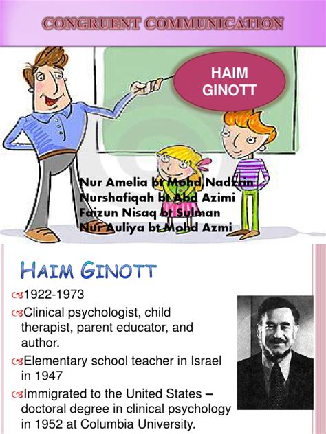 Congruent Communication Theory Haim Ginott Pdf Teachers Emotions