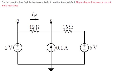 solved for the circuit below find the norton equivalent
