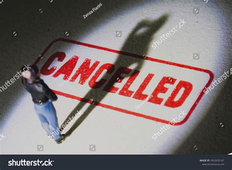 Cancelled Sign With Man
