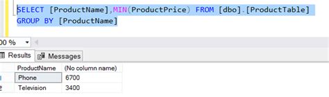 group by clause sum max min avg count and count big functions in sql server tsql
