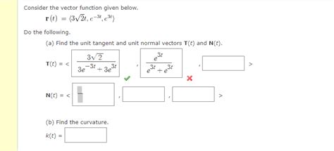 Solved Consider The Vector Function Given Below