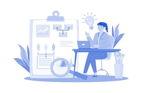 Premium Vector Businesswoman Thinking About Data