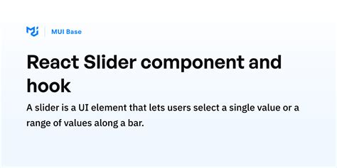 React Slider Component And Hook Mui Base