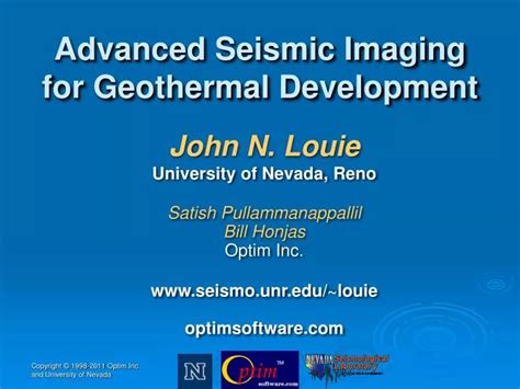 ppt advanced seismic imaging for geothermal development powerpoint