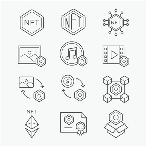 Nft Line Icon Set 5357446 Vector Art At Vecteezy