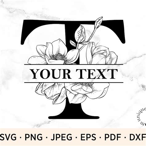 Monogram Letter T Etsy