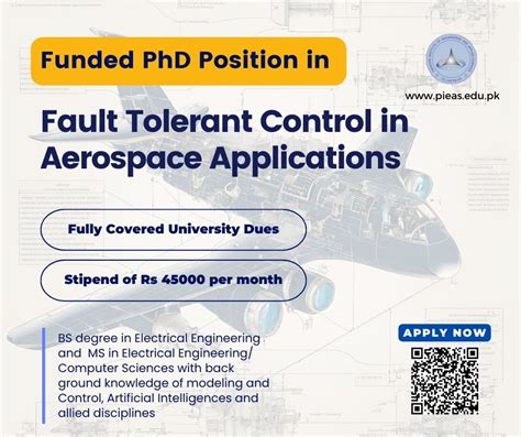 Phd Position In The Area Fault Tolerant Control In Aerospace Applications Pakistan Institute