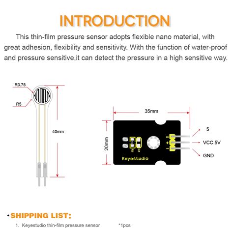 Keyestudio Thin Film Pressure Sensor For Arduino