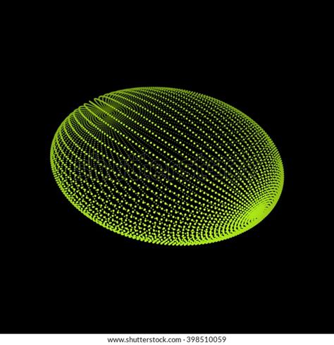 Ellipsoid Consisting Points Connection Structure Wireframe Stock Vector