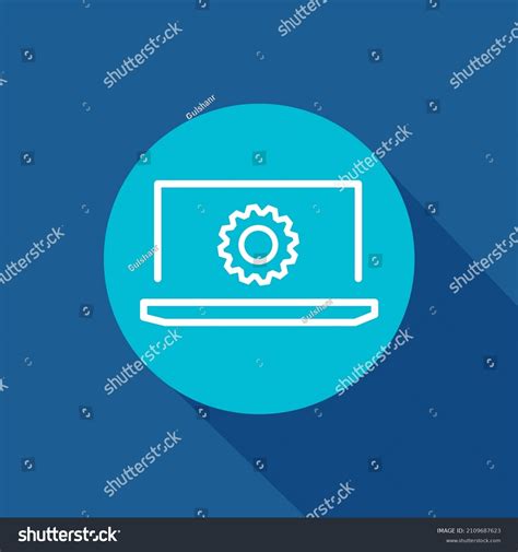 Laptop Setting Icon Computer Technology Vector Stock Vector Royalty Free Shutterstock