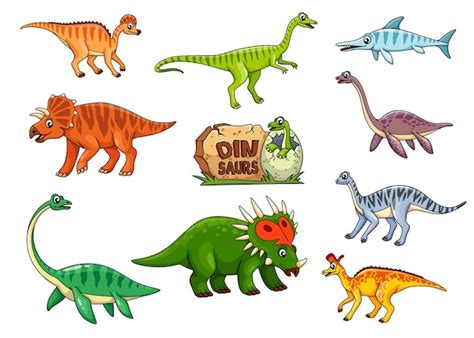 Premium Vector Cartoon Dinosaur Characters Jurassic Cute Dino