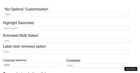 React Select Examples Codesandbox