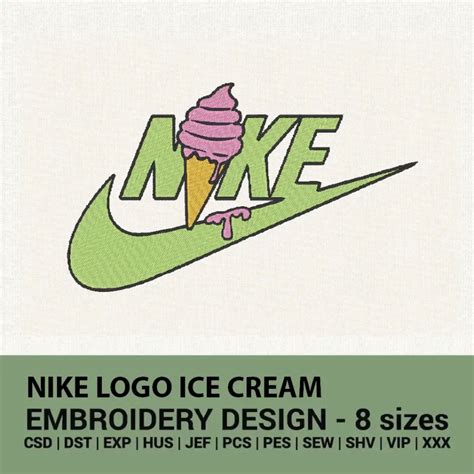 Nike Logo Ice Cream Embroidery Design Instant Download
