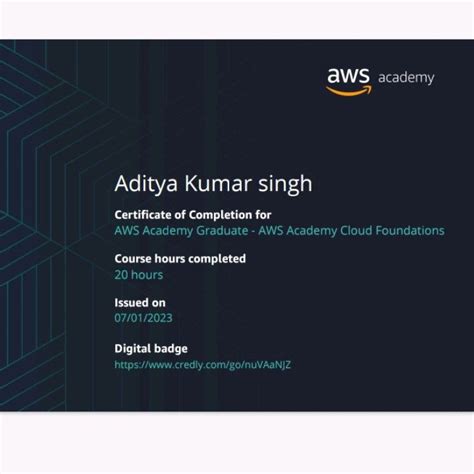 Aditya Kumar Singh On Linkedin Awscloudfoundation Awsacademy
