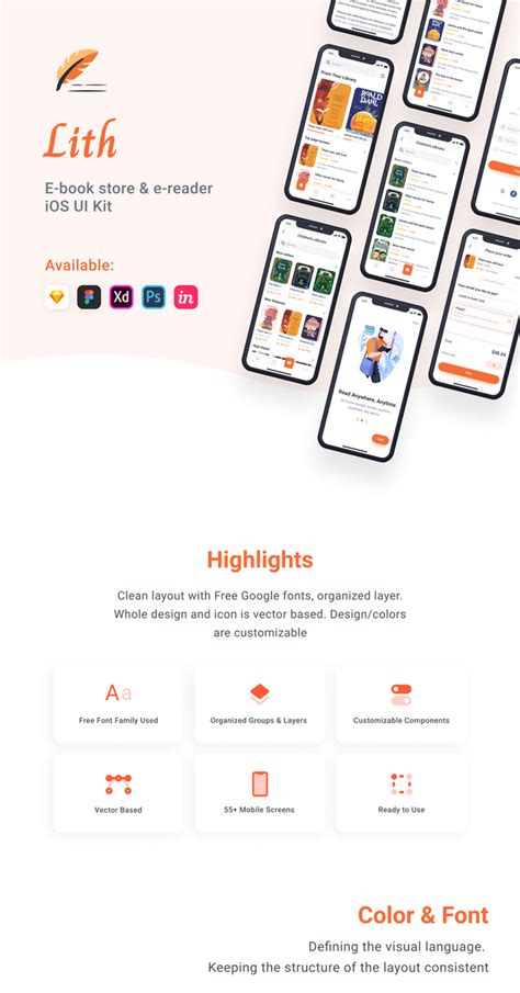 Lith E Book Store E Reader App Ui Kit Artofit