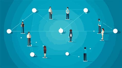 Professional Networking Design Concept With Blue Background Vector Illustration Premium Ai