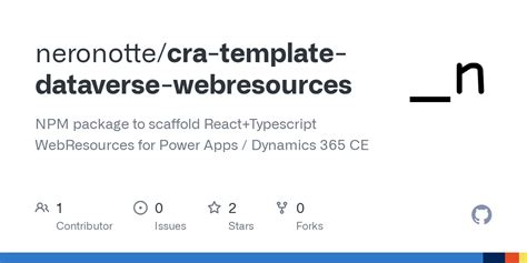 Issues · Neronottecra Template Dataverse Webresources · Github
