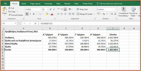 Formulas In Excel Worksheet