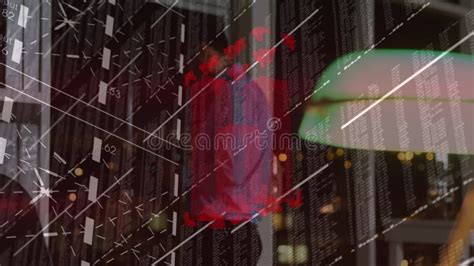 Overlaying Animation Of Digital Data And Geometric Patterns On Urban