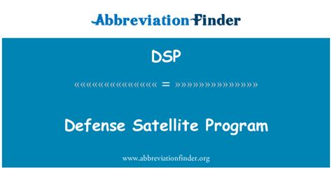 Dsp Significa Programa De Satélite De Defensa Defense Satellite Program