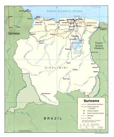 Large Detailed Administrative And Political Map Of Suriname Suriname