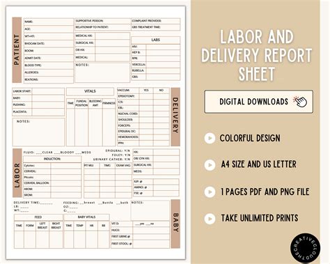 Labor And Delivery Report Sheet Labor Report Sheet Labor Delivery Nurse Mom Baby Nurse