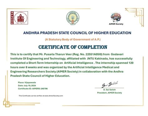 Artificialintelligence Internship Ai Machinelearning Deeplearning Tharun Veer Pusarla